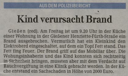 Zeitungsberichte Kinder